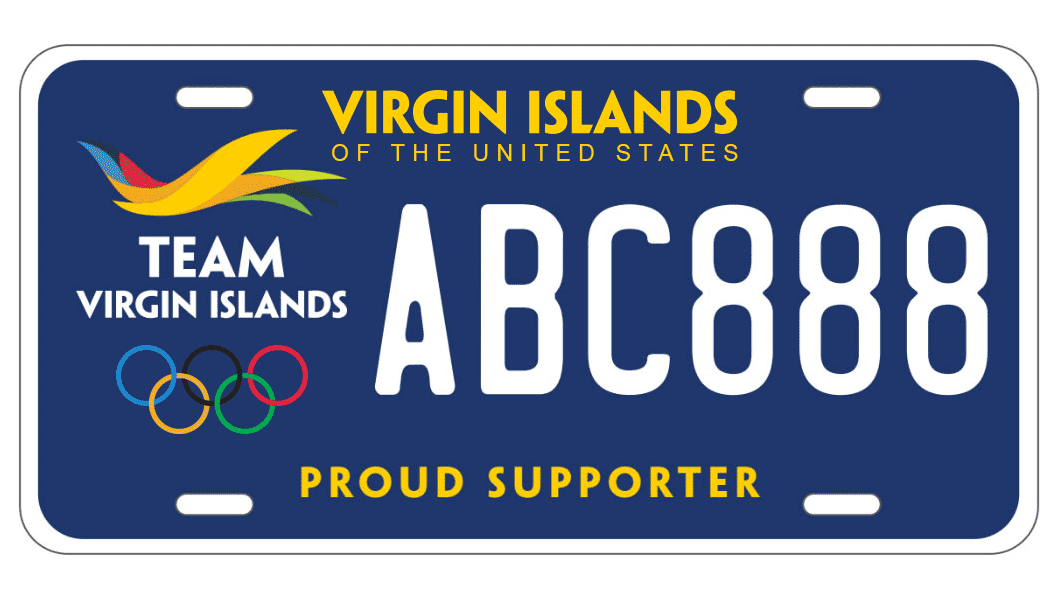 Team Virgin Islands Licence Plate - Virgin Islands Olympic Committee
